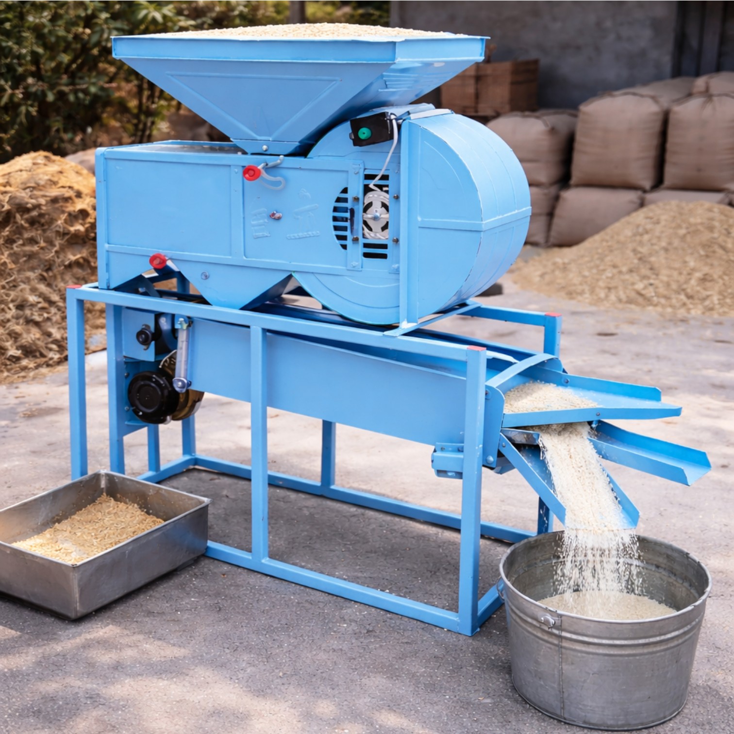 Double Motor Grain Winnower Grader and Cleaner Machine - S P ...